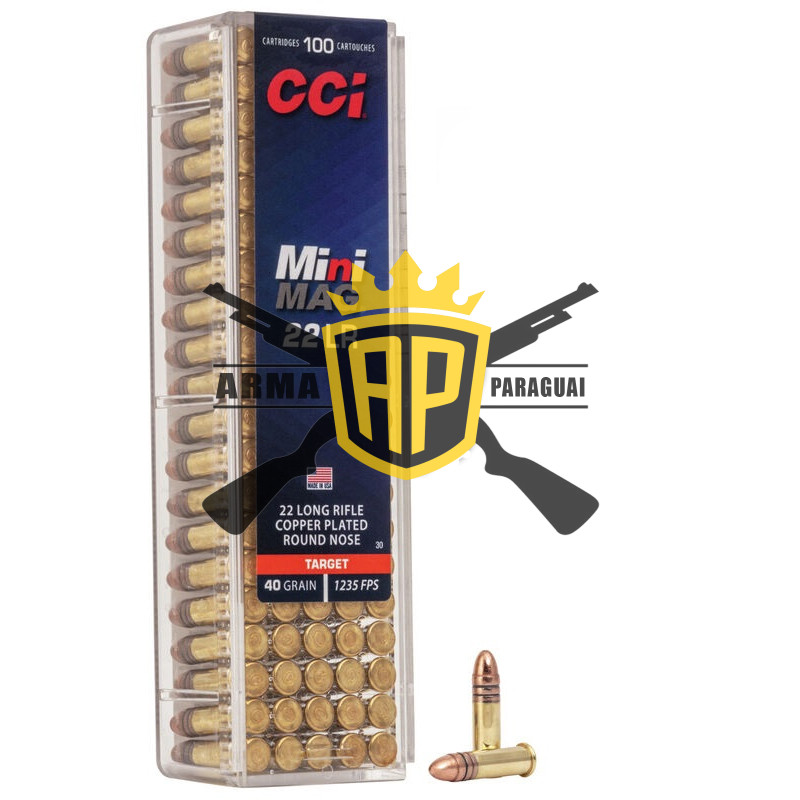 Munição CCI 22LR Mini Mag RN 40 Grains – Cx 100 - Loja Armas